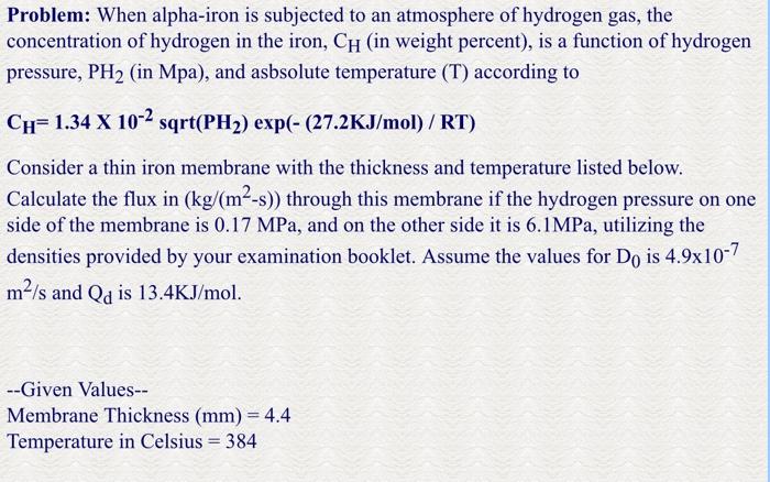 Solved Problem: When alpha-iron is subjected to an | Chegg.com