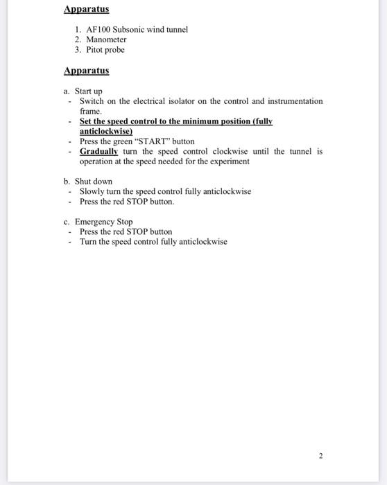 Solved B.Eng.-Experiment 1 Wind Tunnel Calibration Objective | Chegg.com