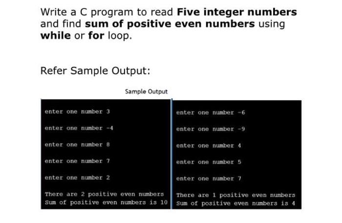 Solved Write a C program to read Five integer numbers and | Chegg.com