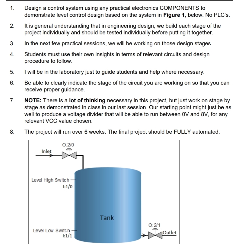 Solved Design a control system using any practical | Chegg.com