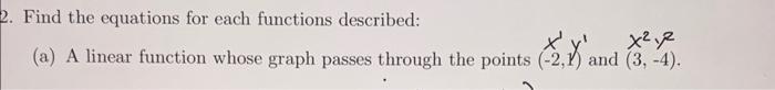 Solved Find the equations for each functions described: (a) | Chegg.com