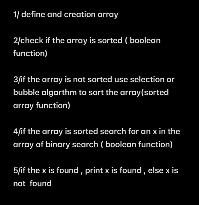 Solved 1 Define And Creation Array 2 Check If The Array Is 