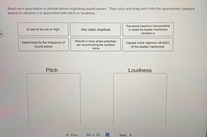 Solved Read each description or phrase below regarding sound | Chegg.com