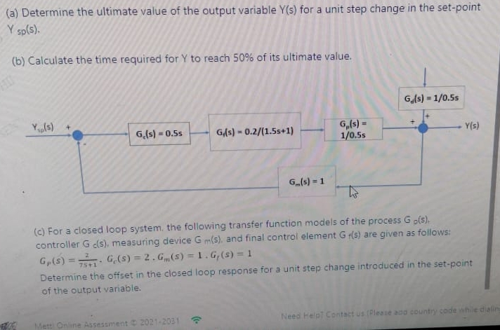 Solved (a) ﻿Determine the ultimate value of the output | Chegg.com