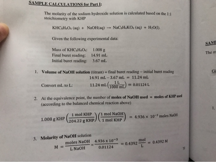 Solved DATA TABLE & CALCULATIONS Part I: Standardization | Chegg.com