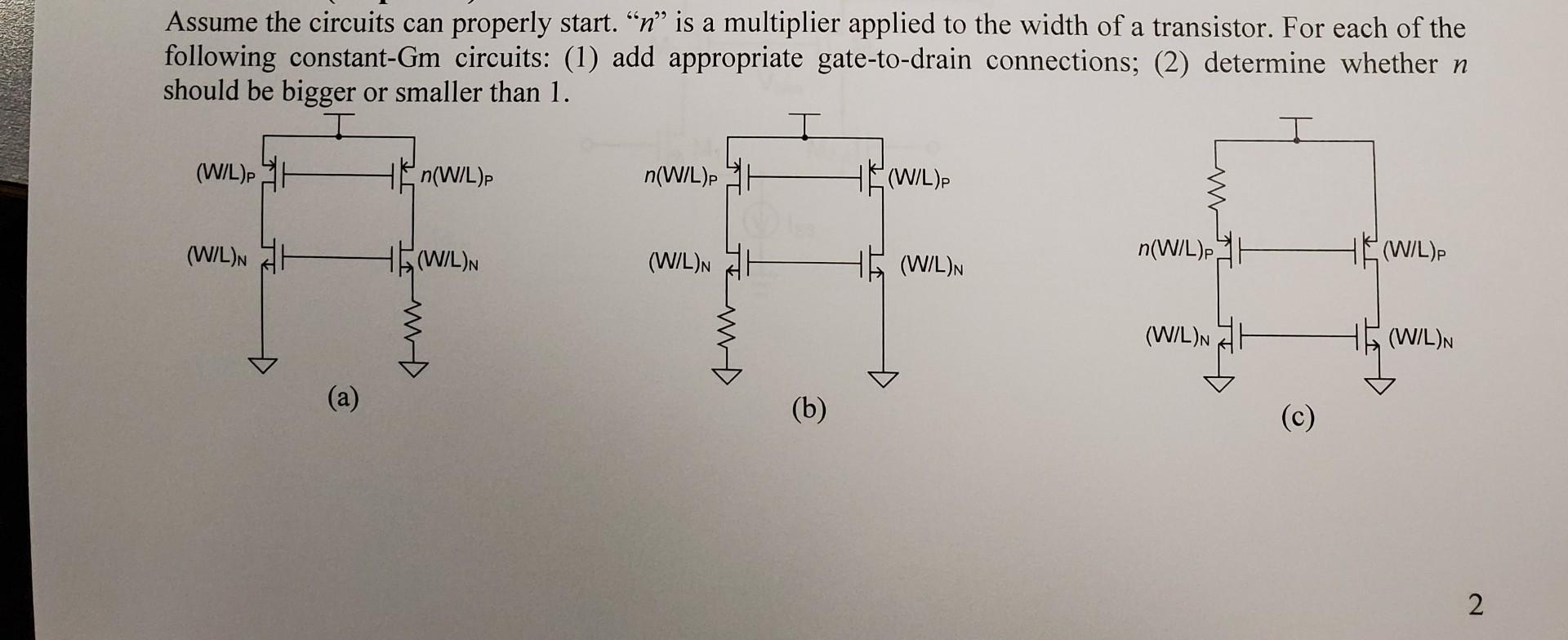 Assume the circuits can properly start. " n " is a | Chegg.com