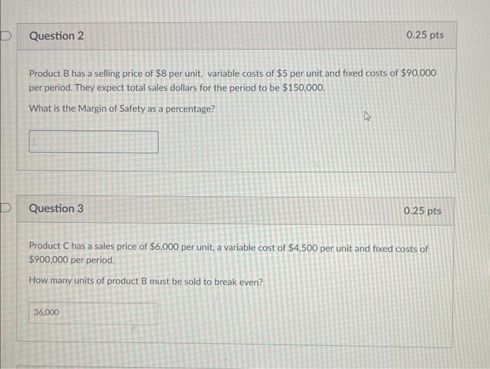 Solved Product B has a selling price of $8 per unit, | Chegg.com