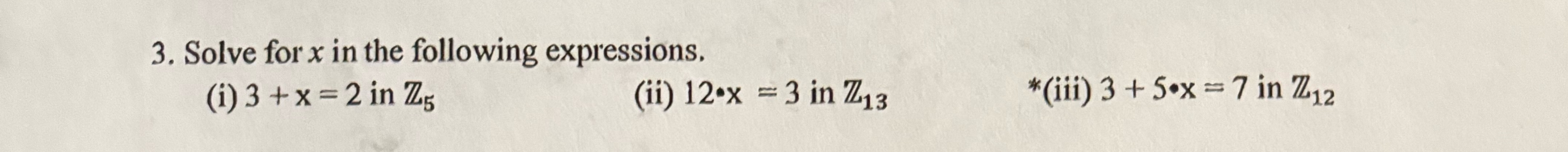 Solved Solve for x ﻿in the following expressionOnly do | Chegg.com