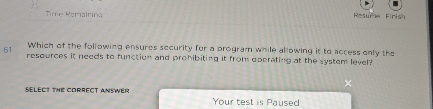 Solved Time Remaining61Which of the following ensures | Chegg.com