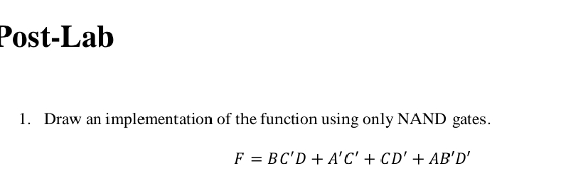 Solved Post-LabDraw an implementation of the function using | Chegg.com
