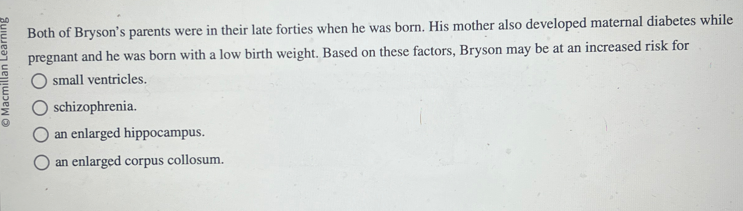 Solved Both of Bryson's parents were in their late forties | Chegg.com