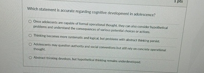 Solved Which statement is accurate regarding cognitive | Chegg.com