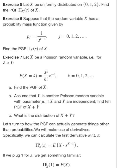 Solved Exercise 5 Let X be uniformly distributed on {0,1,2}. | Chegg.com