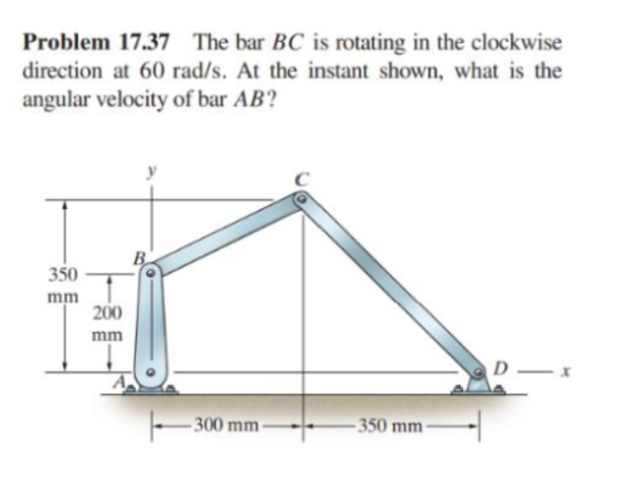 Solved Problem 17.37 ﻿The bar BC is ﻿rotating in ﻿the | Chegg.com