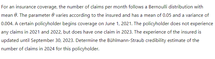 Solved For an insurance coverage, the number of claims per | Chegg.com
