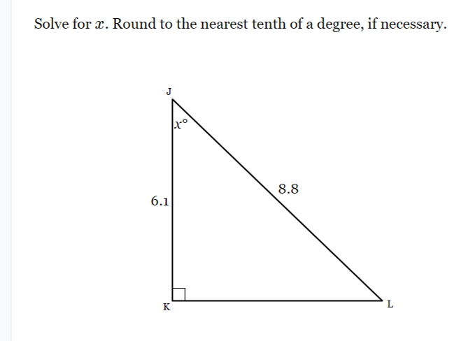 Solved Solve for x. ﻿Round to the nearest tenth of a degree, | Chegg.com