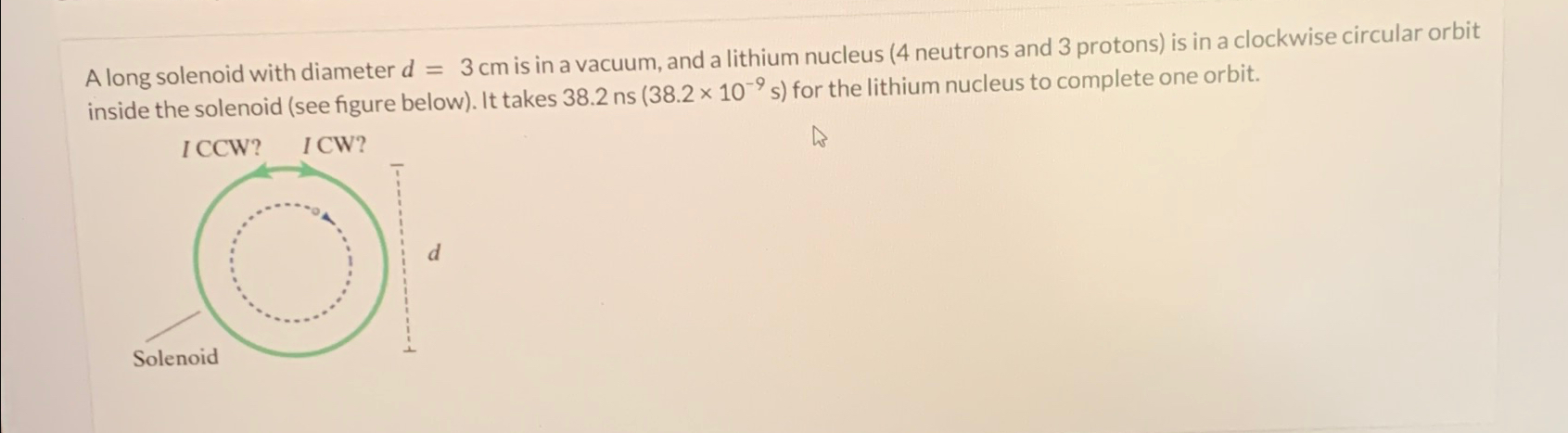 A long solenoid with diameter d=3cm ﻿is in a vacuum, | Chegg.com