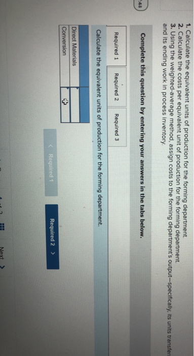 Solved 1. Calculate the equivalent units of production for | Chegg.com