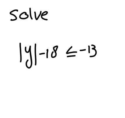 Solved ∣y∣−18≤−13 | Chegg.com