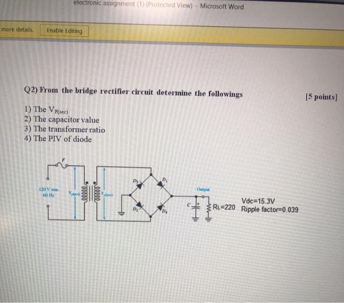 Solved electronic assignment (1) (Protected View) - | Chegg.com
