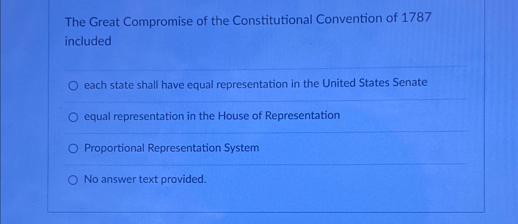 Solved The Great Compromise of the Constitutional Convention | Chegg.com