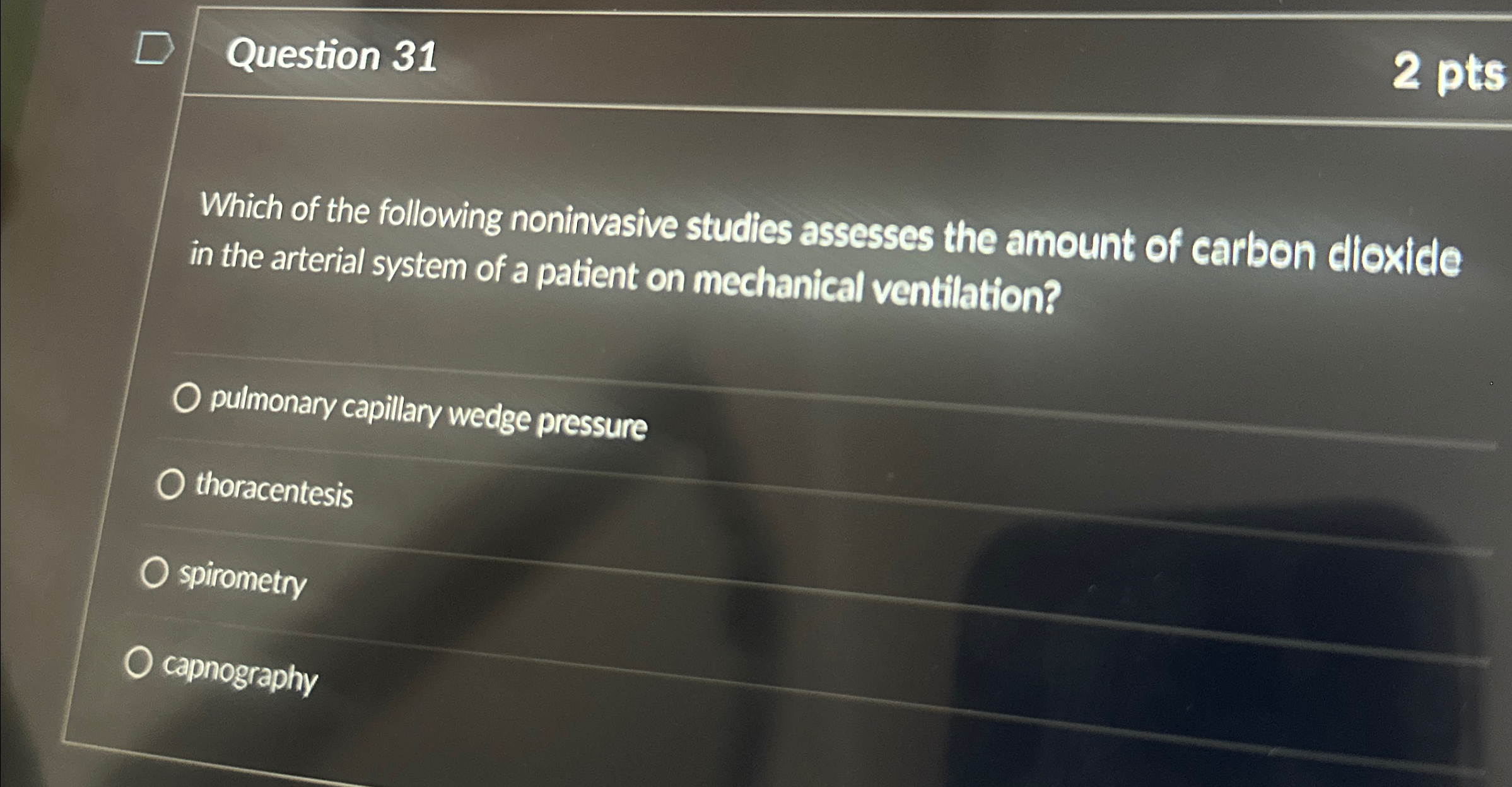 Solved Question 312 ﻿ptsWhich of the following noninvasive | Chegg.com