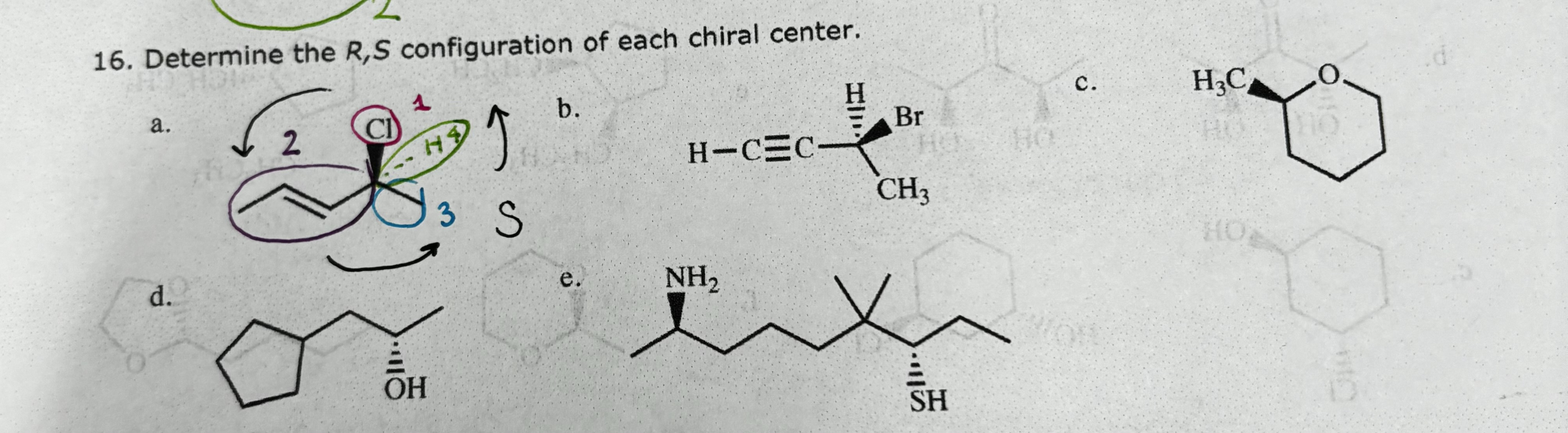 Solved Determine the R,S ﻿configuration of each chiral | Chegg.com