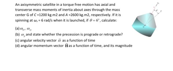 Solved An axisymmetric satellite in a torque free motion has | Chegg.com