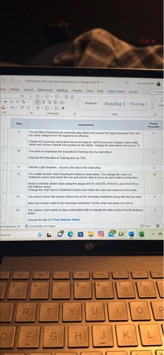 Solved 50 = Exp19_Excel Ch03_Cap_Gym_Instructions (2) Saved | Chegg.com