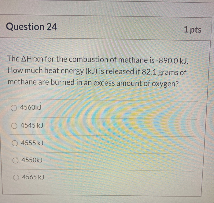 Solved Question 24 1 Pts The Ahrxn For The Combustion Of