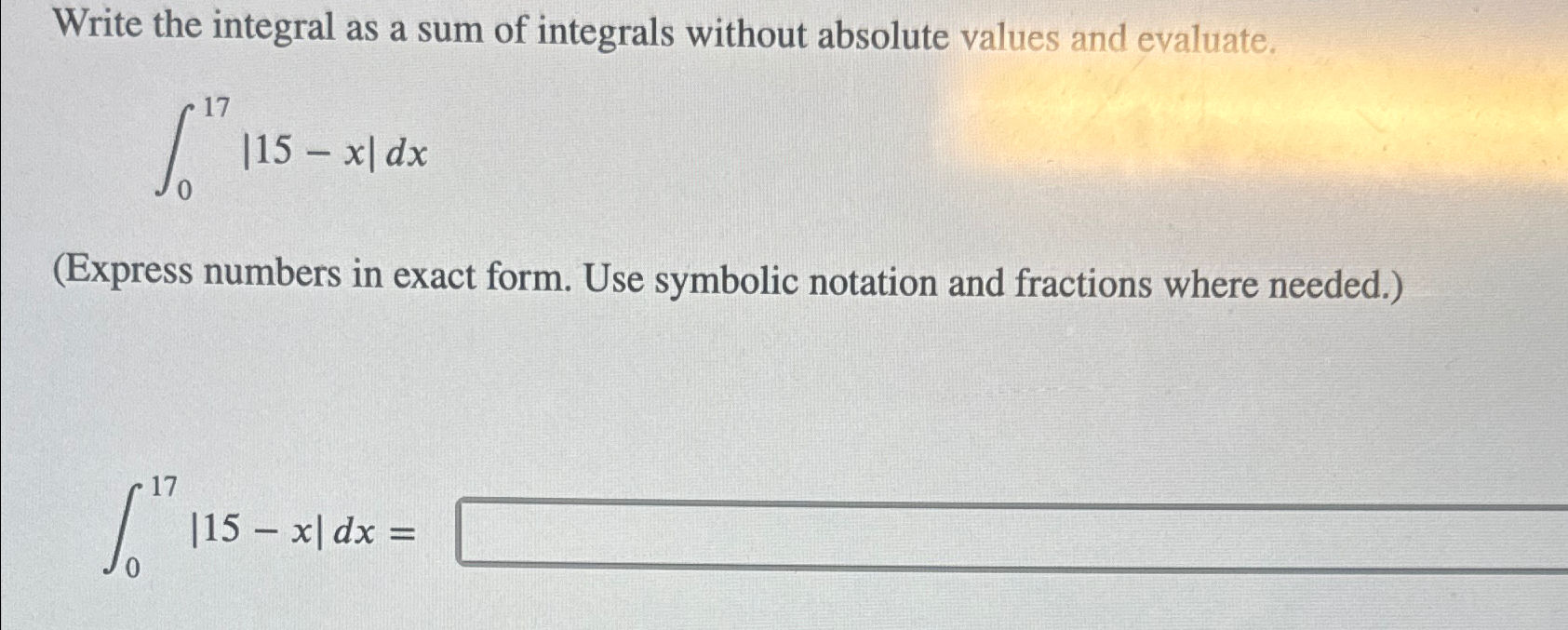 Solved Write the integral as a sum of integrals without | Chegg.com