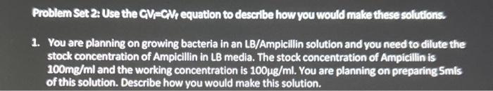 Solved Problem Set 2: Use the GV-CV equation to describe how | Chegg.com
