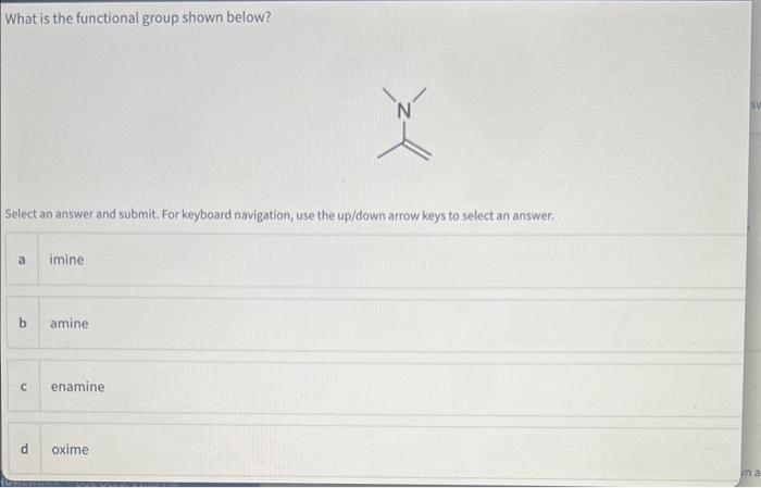 Solved What is the functional group shown below? Select an | Chegg.com