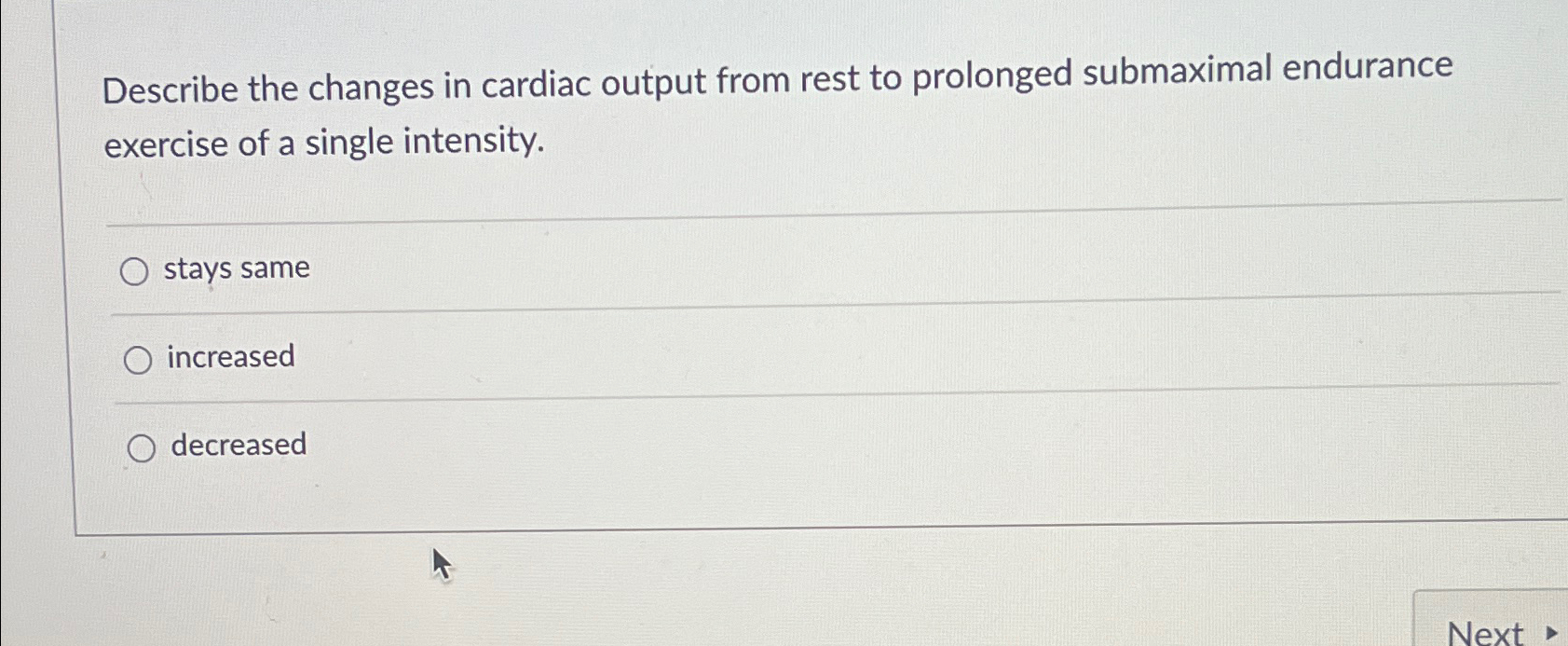 Solved Describe the changes in cardiac output from rest to | Chegg.com