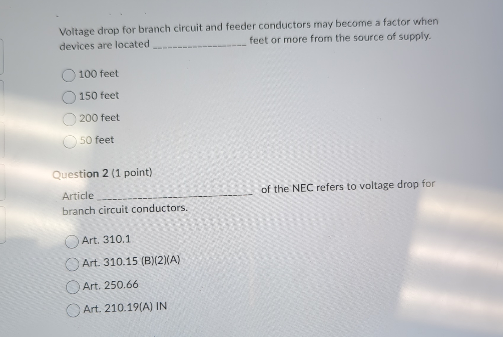 Solved Voltage drop for branch circuit and feeder conductors | Chegg.com