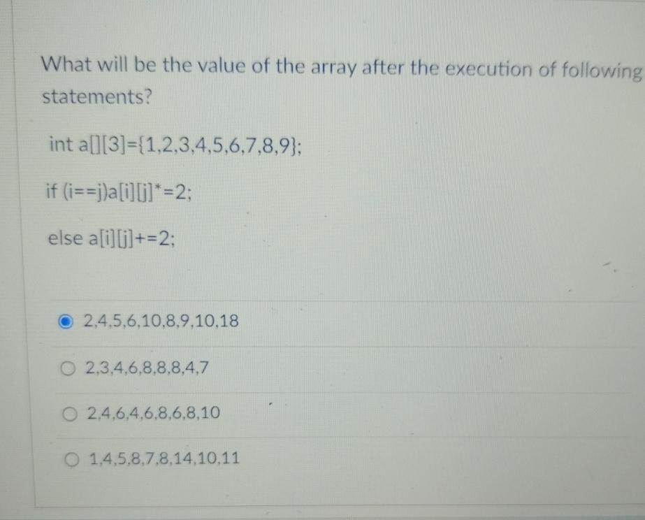 Solved What will be the value of the array after the | Chegg.com