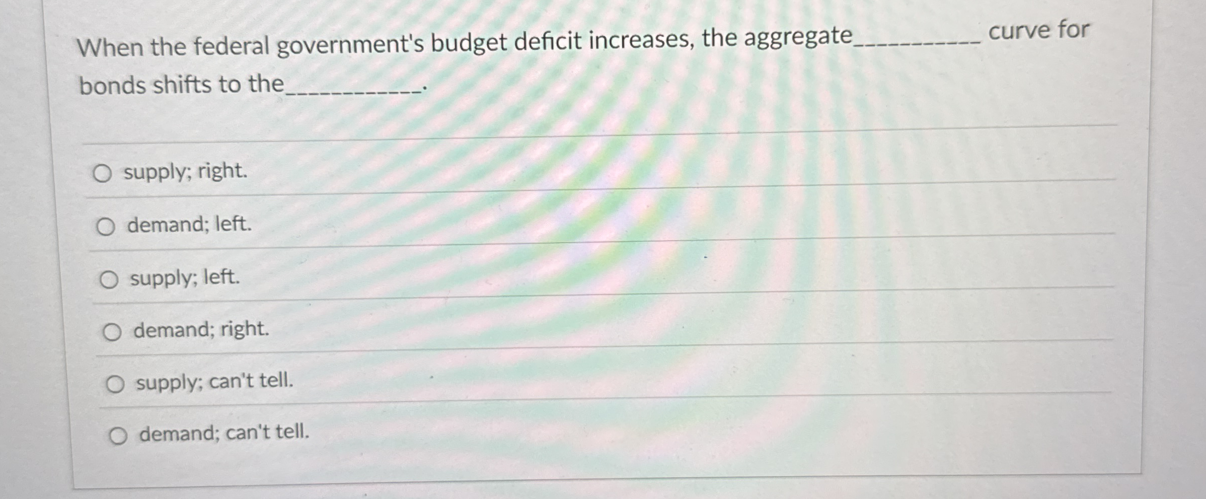 Solved When the federal government's budget deficit | Chegg.com