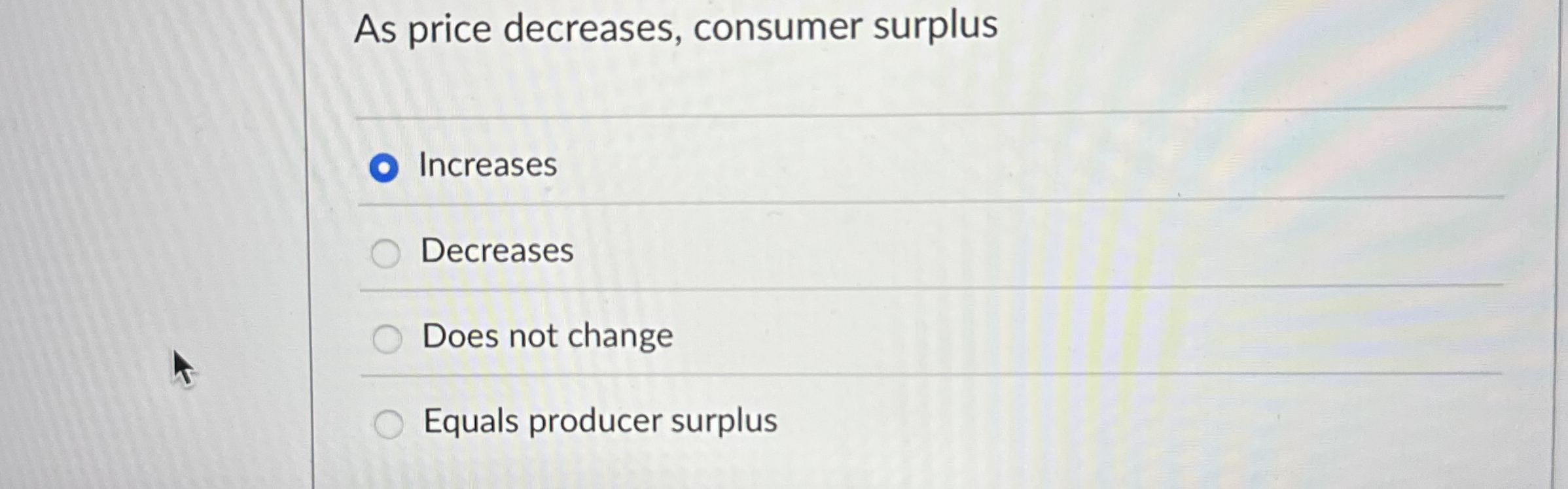 Solved As price decreases, consumer | Chegg.com
