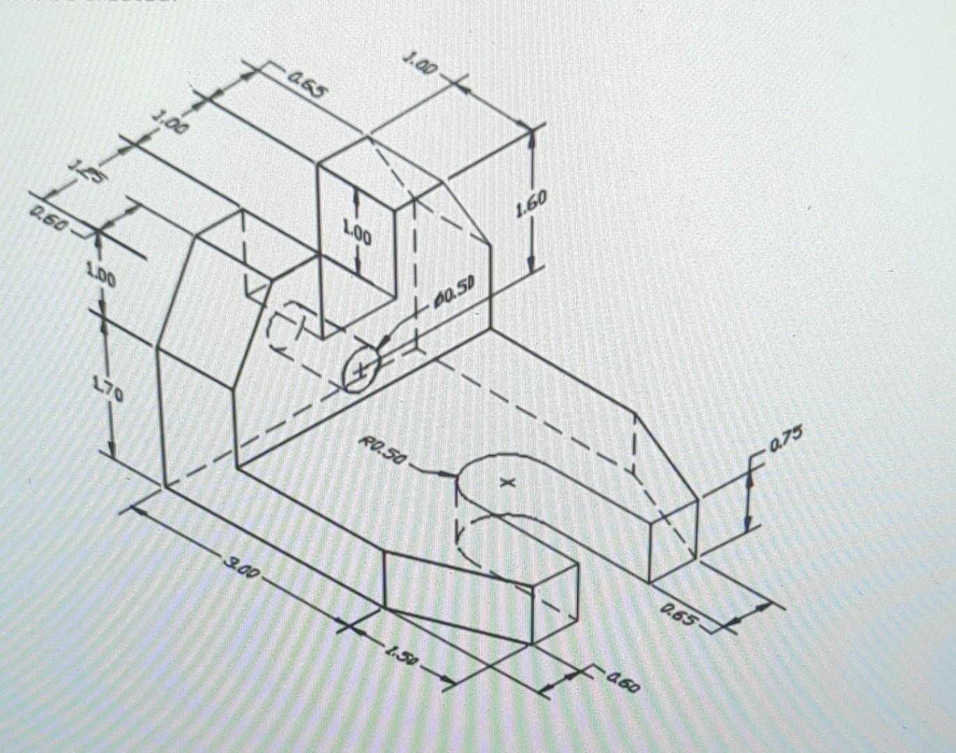 Solved where should there be hidden lines and center lines | Chegg.com