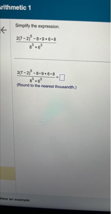 Solved Simplify the expression. 83+632(7−2)5−8⋅9+6⋅8 | Chegg.com