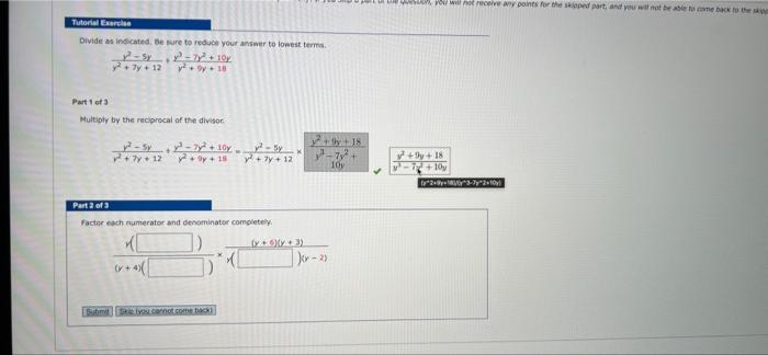 Solved Factor each numerator and denominator completely. (| | Chegg.com