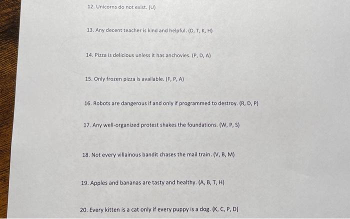 Solved translate. The following quantified statements into | Chegg.com