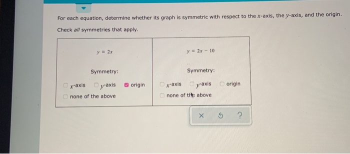 Solved For each equation, determine whether its graph is | Chegg.com