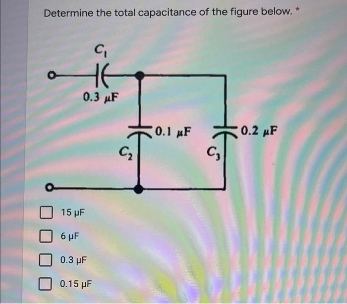 Solved Determine the total capacitance of the figure below. | Chegg.com