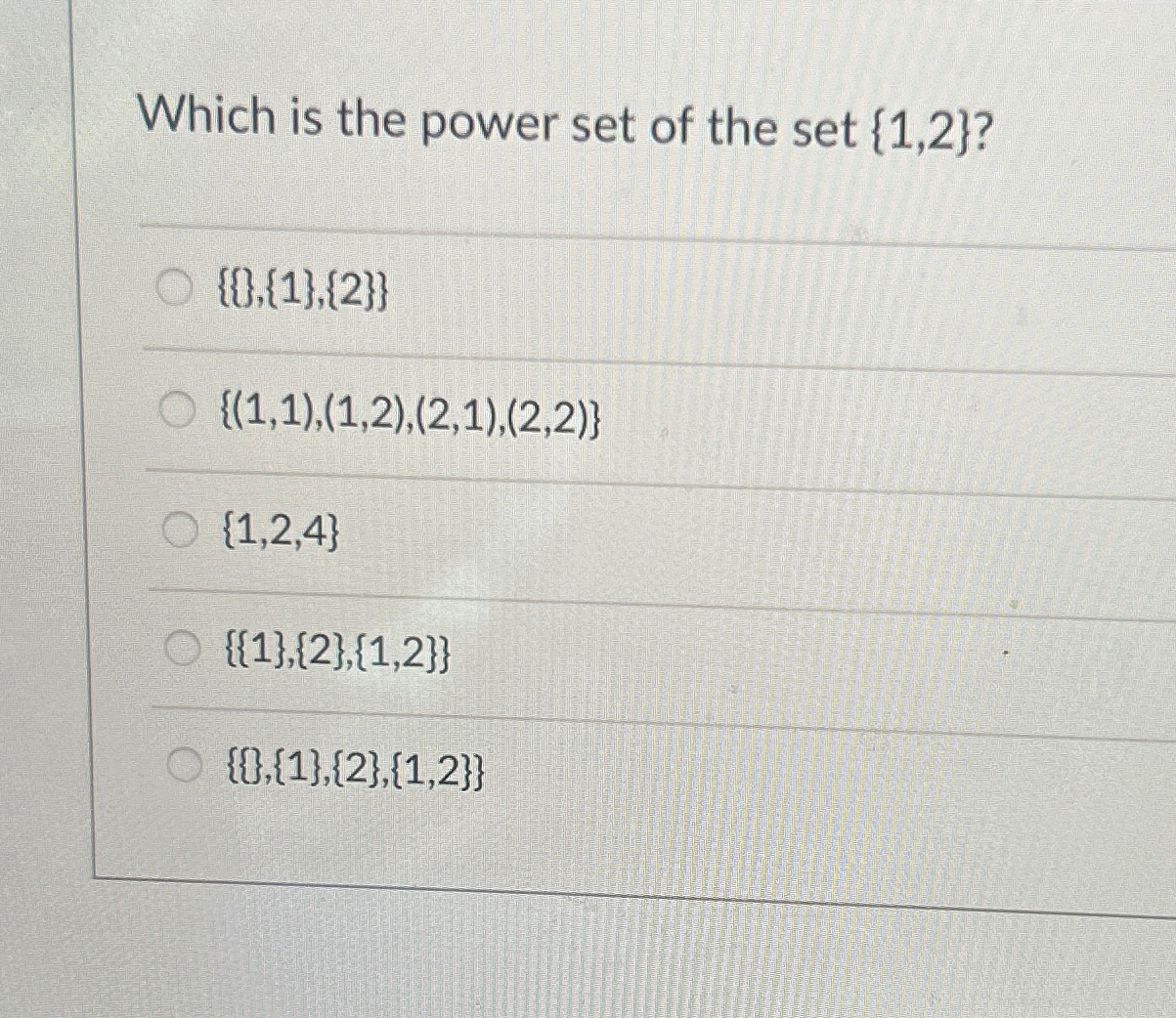 Solved Which is the power set of the set | Chegg.com