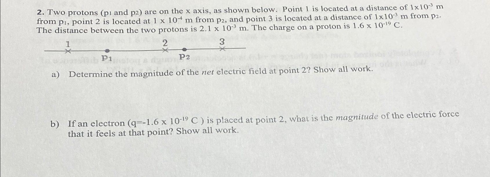 Solved Two protons ( p1 ﻿and p2 ) ﻿are on the x ﻿axis, as | Chegg.com