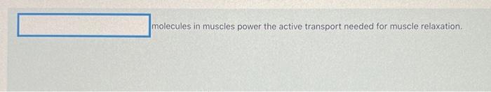 Solved molecules in muscles power the active transport | Chegg.com