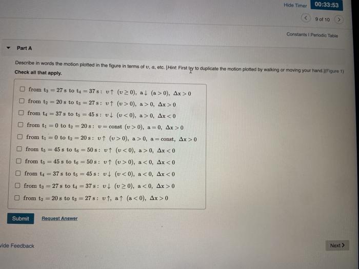Solved Hide Timer 00:33:53 9 of 10 Constants Periodic Table | Chegg.com