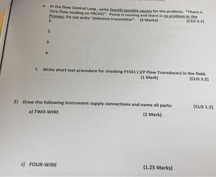 Solved e. In the Flow Control Loop, write four(4) possible | Chegg.com