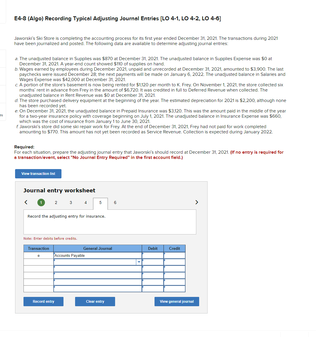 Solved E4-8 (Algo) ﻿Recording Typical Adjusting Journal | Chegg.com